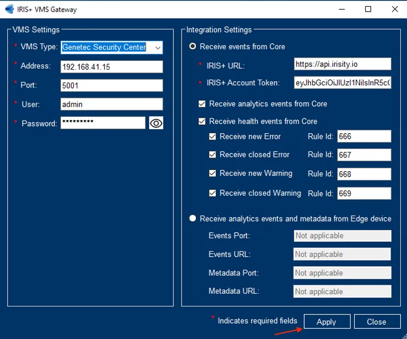 IRIS+™ VMS Gateway Integration Guide - Integrations
