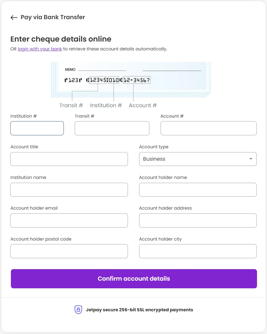 Payment Methods - Jetpay