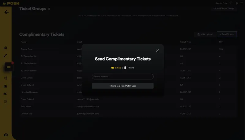 Ticket Types - POSH