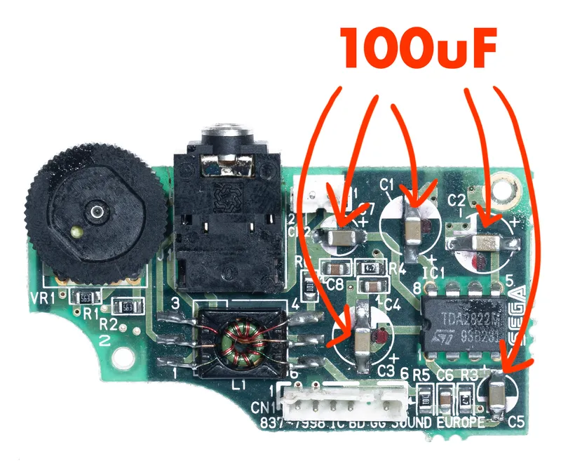 Capacitor Replacement (Game Gear) - RetroSix Wiki