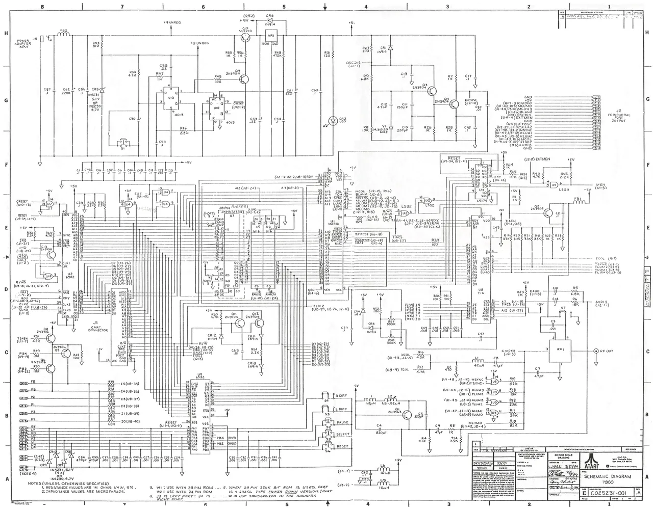 Schematics (Atari 7800) - RetroSix Wiki