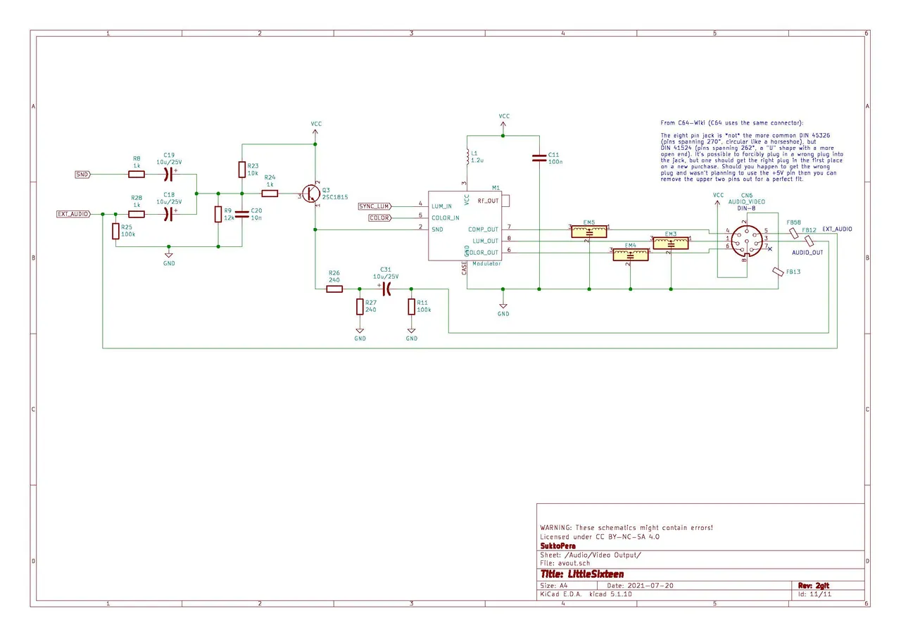 Schematics (Commodore 16) - RetroSix Wiki