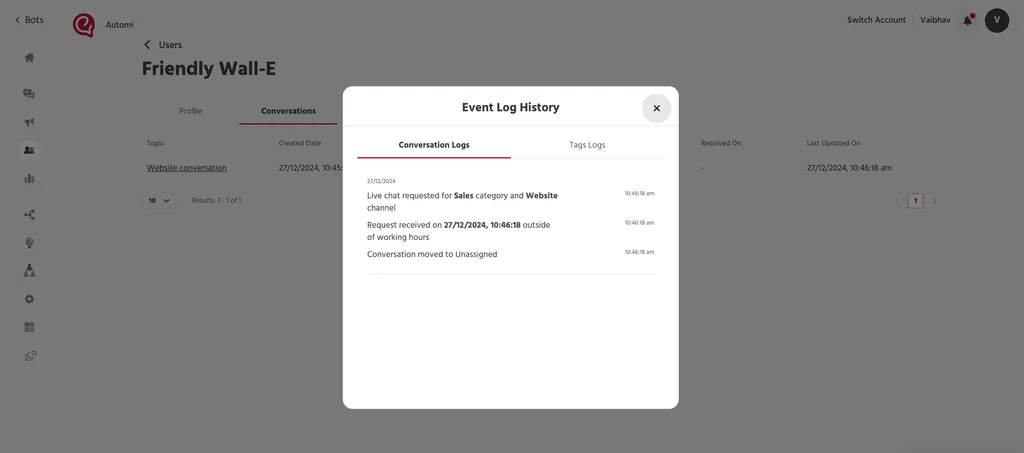 Enhanced Agent and Conversation Management - Engati Product Docs