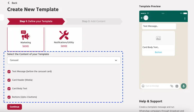 Carousel Message Templates - Engati Product Docs