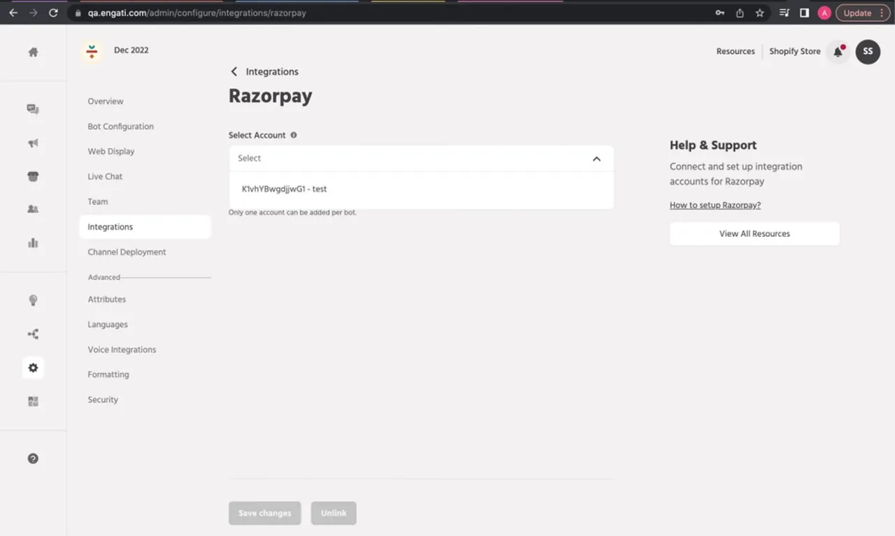 Razorpay - Engati Product Docs