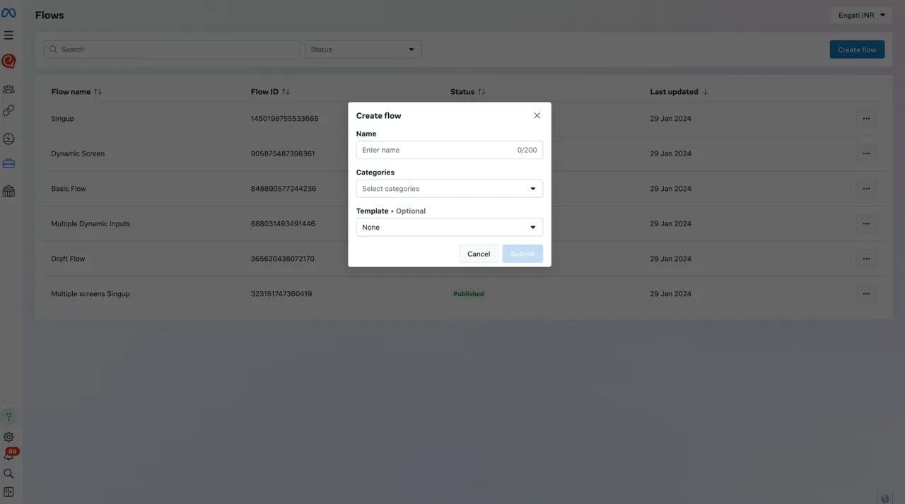 WhatsApp Flow - Engati Product Docs