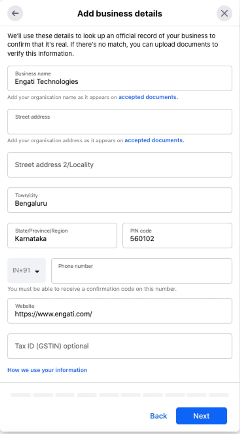 Steps for FBM Verification - Engati Product Docs