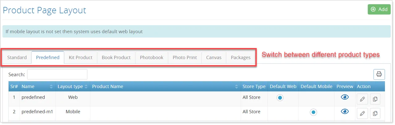 Product Page Layout - User Manual