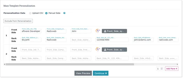 Mass Template Personalization - User Manual