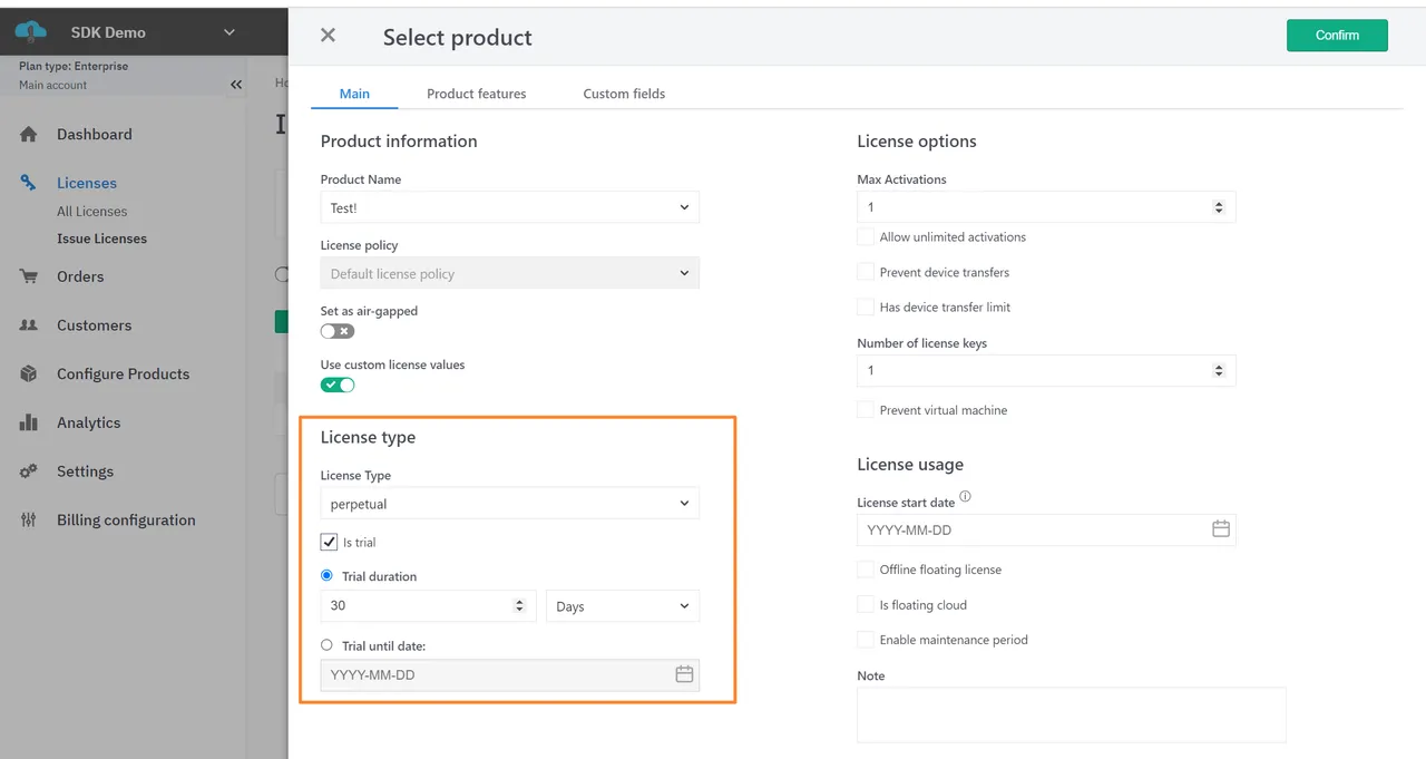 License Configuration - LicenseSpring Documentation