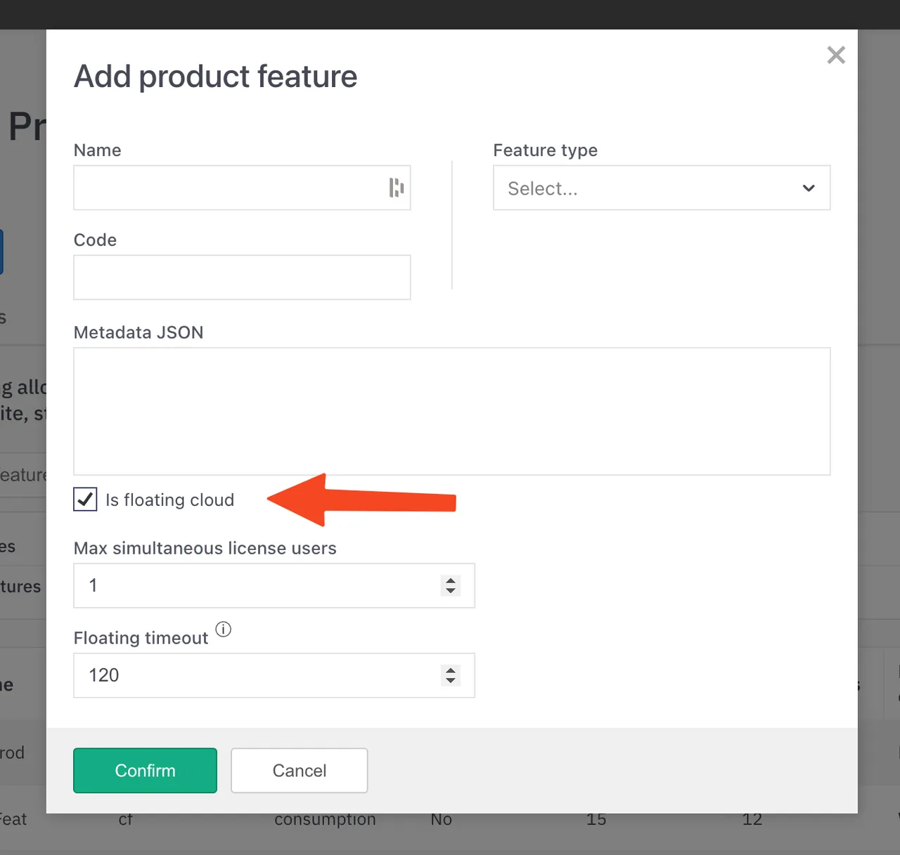 Floating Features - LicenseSpring Documentation