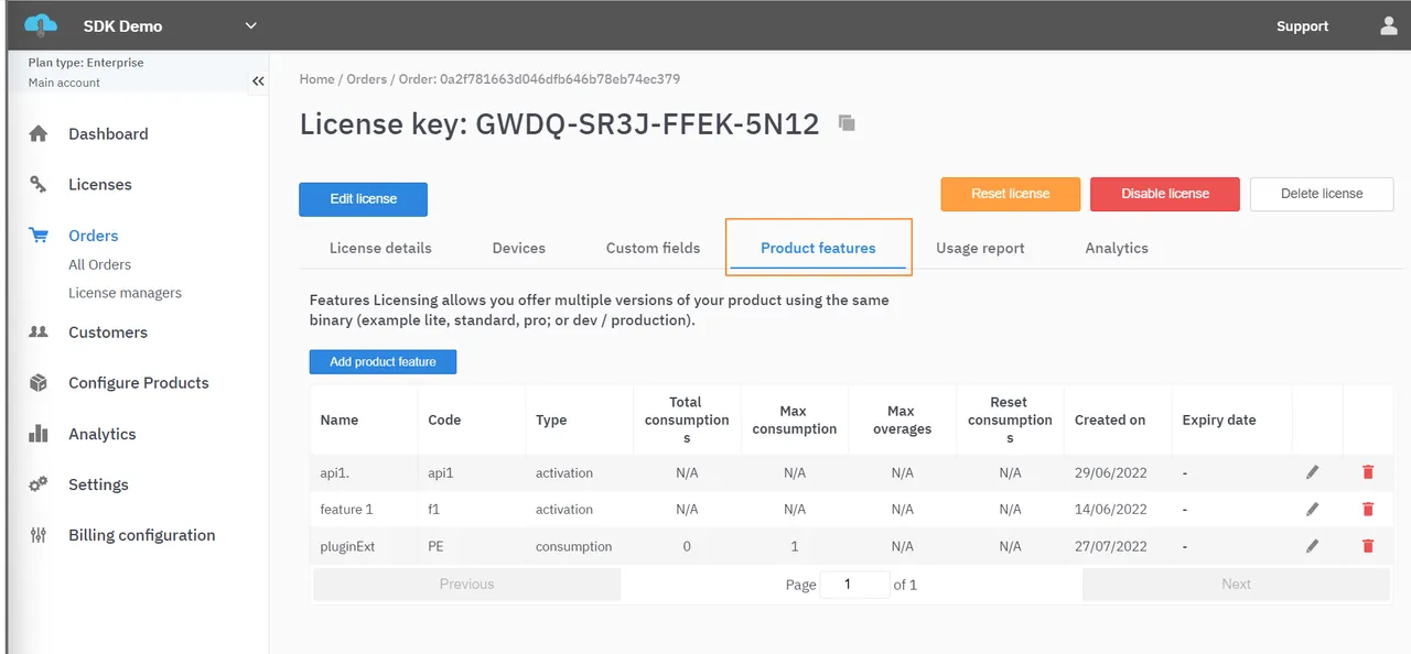 License Features - LicenseSpring Documentation