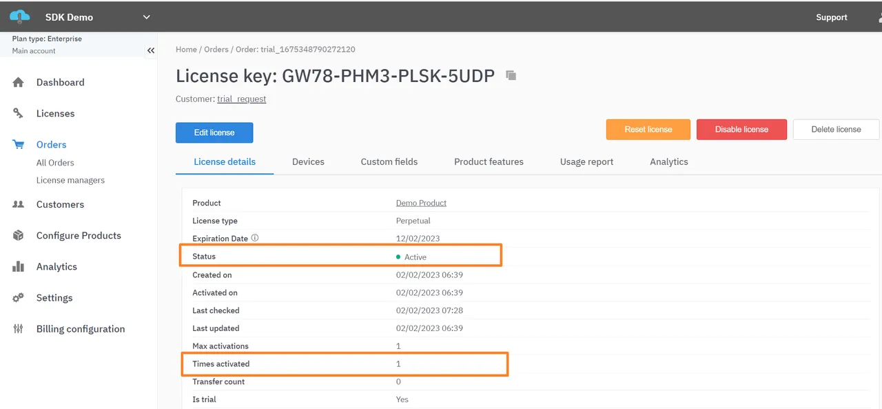 Activate a Key-Based License - LicenseSpring Documentation