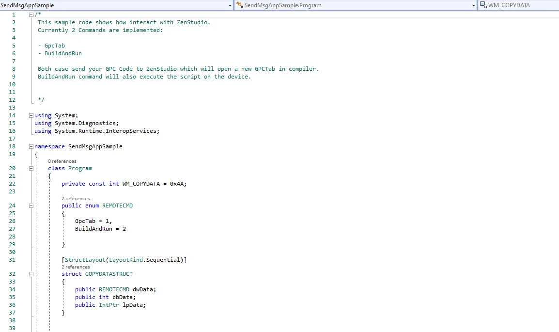 GPC Scripting - SendMsgAppSample - GPC Script Guide