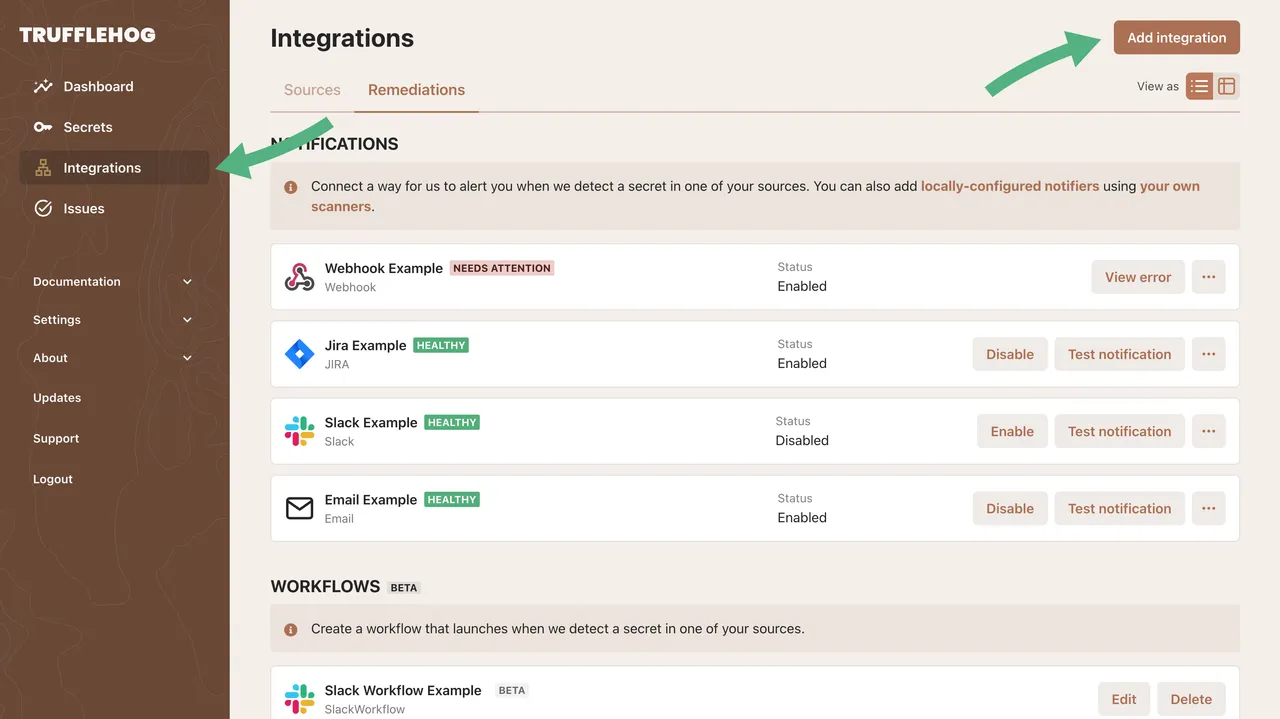 Configuring a scanner - TruffleHog Docs