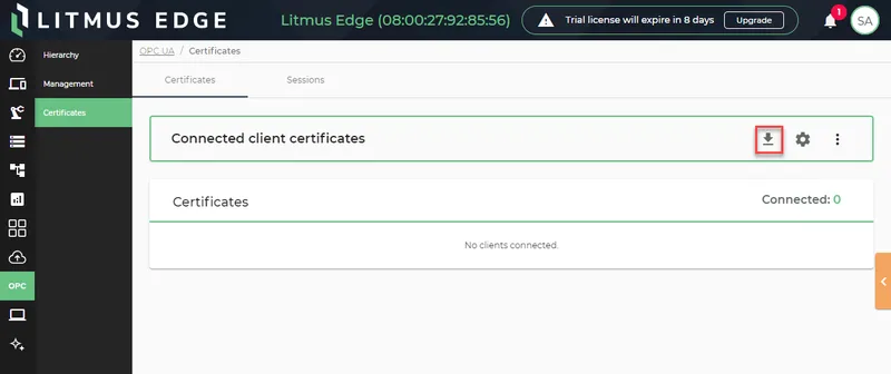 Download the OPC UA Server Certificate | Litmus Automation Documentation - Litmus Technical ...