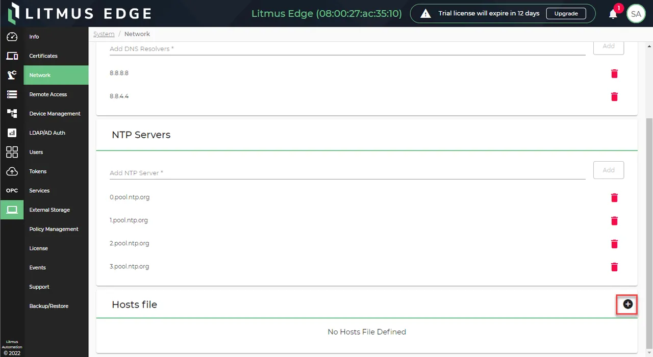 Configure DNS/NTP Servers | Litmus Automation Documentation - Litmus Technical Documentation