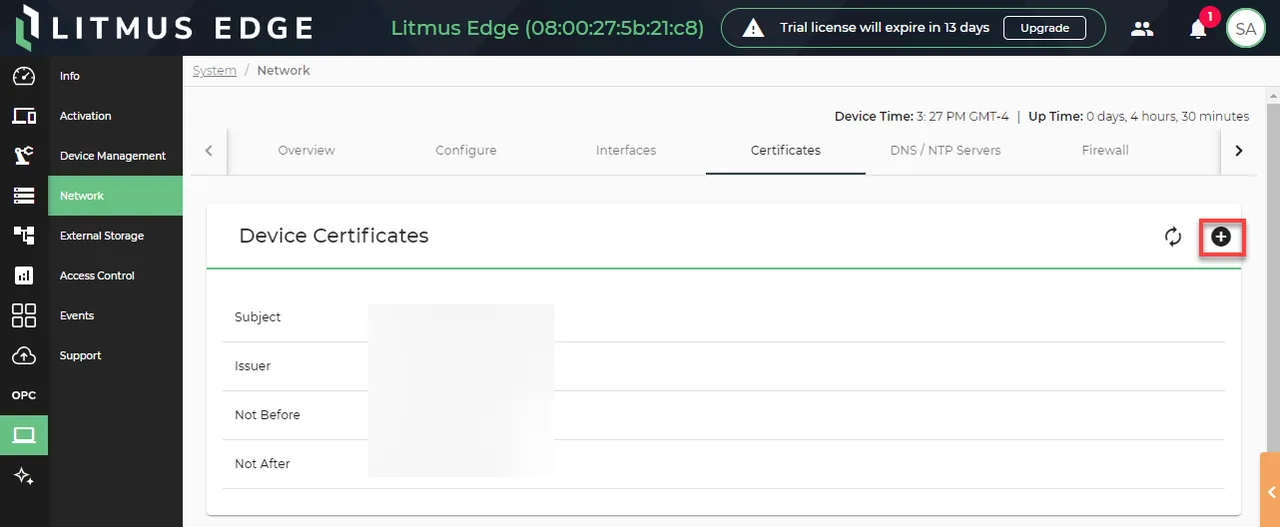 Add a Device Certificate in Litmus Edge - Litmus Technical Documentation
