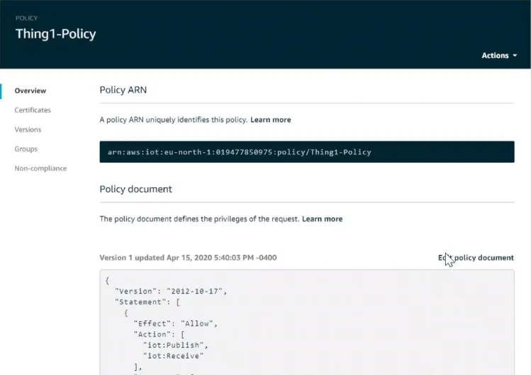 Amazon AWS IoT Core over SSL Integration Guide - Litmus Technical Documentation