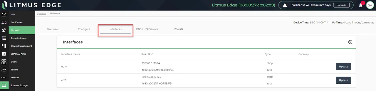 Configure Network Interfaces | Litmus Automation Documentation - Litmus Technical Documentation