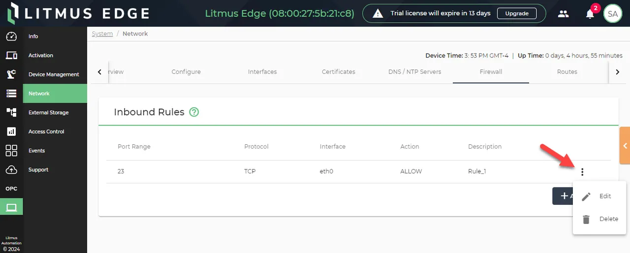Manage Firewall Rules | Litmus Automation Documentation - Litmus ...