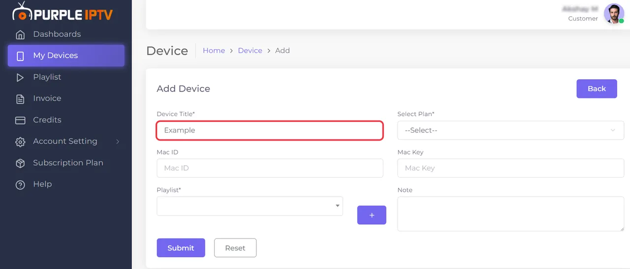 How to Activate Device in IPTV Smart Purple Player - Purple Smart TV
