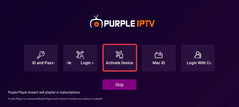 How to Activate Device in IPTV Smart Purple Player - Purple Smart TV