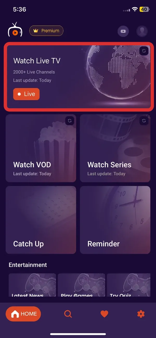 How To Play Live TV Channel - Purple Smart TV