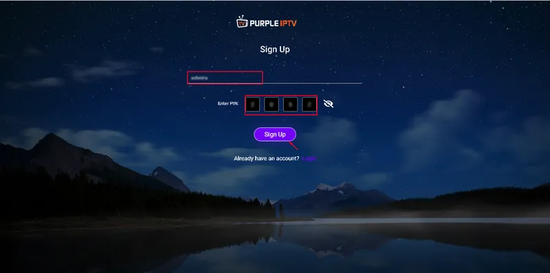 Registration And Login - Purple Smart TV