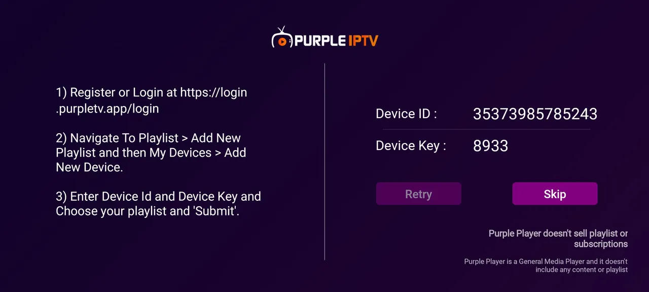 How To Register As a New User In IPTV Smart Purple Player? - Purple Smart TV