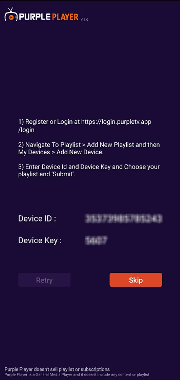 Different ways to Log in to Purple Player for Mobile - Purple Smart TV