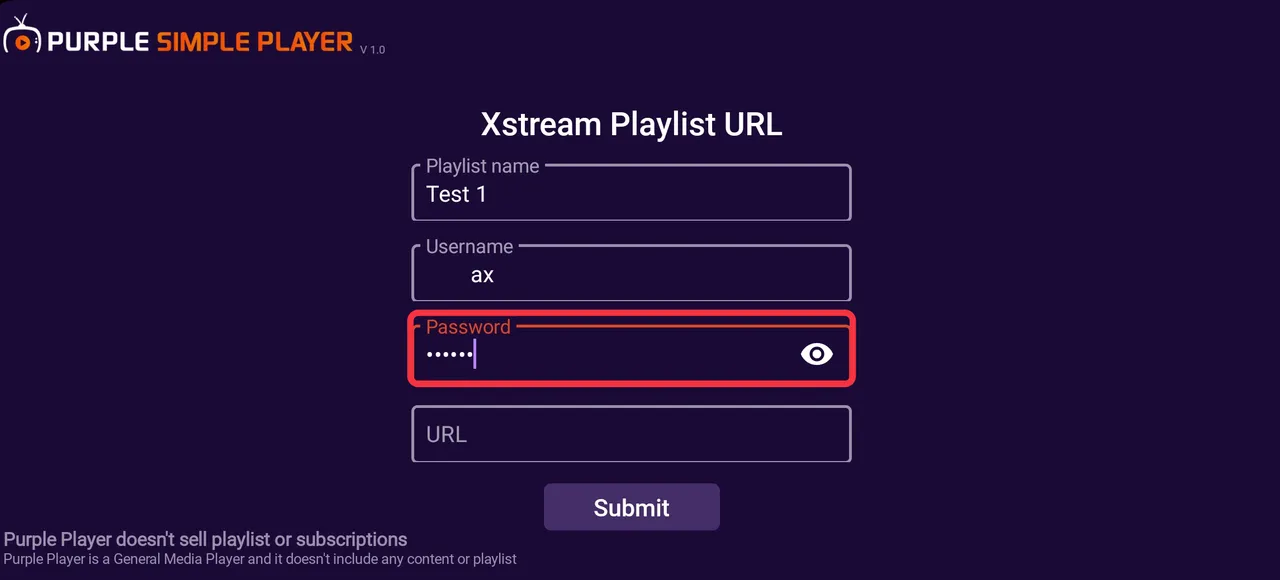 How to Login Adding Xtream Playlist - Purple Smart TV