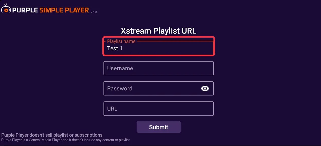 How to Login Adding Xtream Playlist - Purple Smart TV