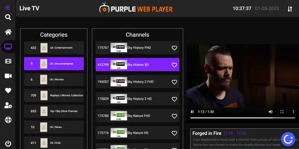 How To Play Live TV Channels - Purple Smart TV