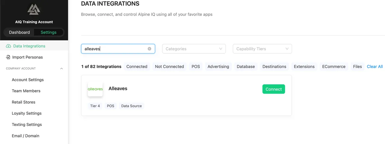 Alleaves - Alpine IQ - Integrations