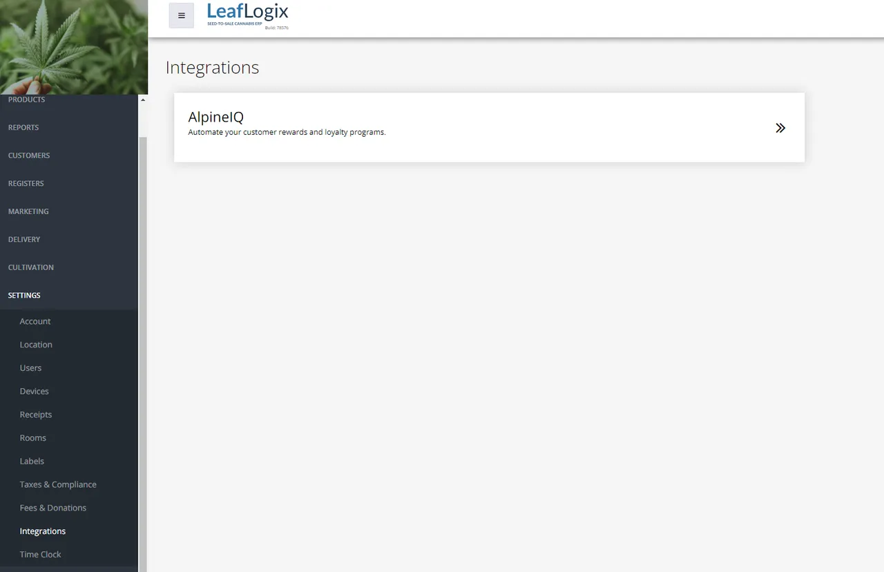 Dutchie POS - Alpine IQ - Integrations