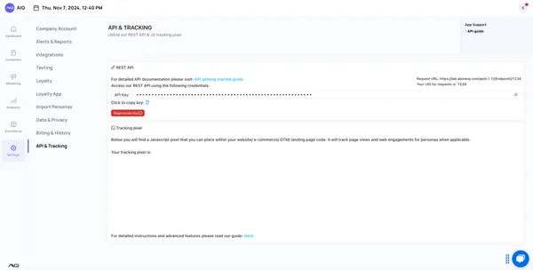 API & Tracking - Alpine IQ - User Guides