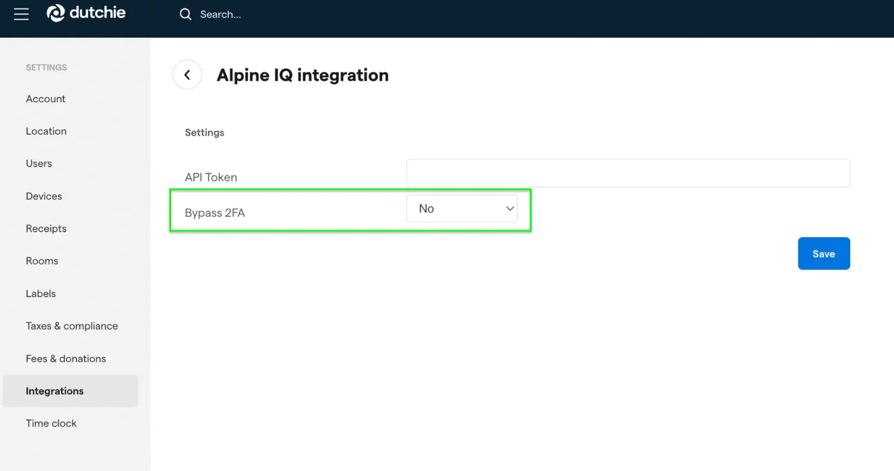 Dutchie POS - Alpine IQ - Integrations