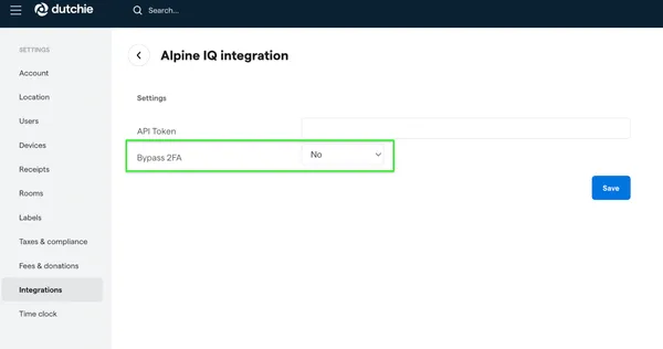 Dutchie POS - Alpine IQ - Integrations