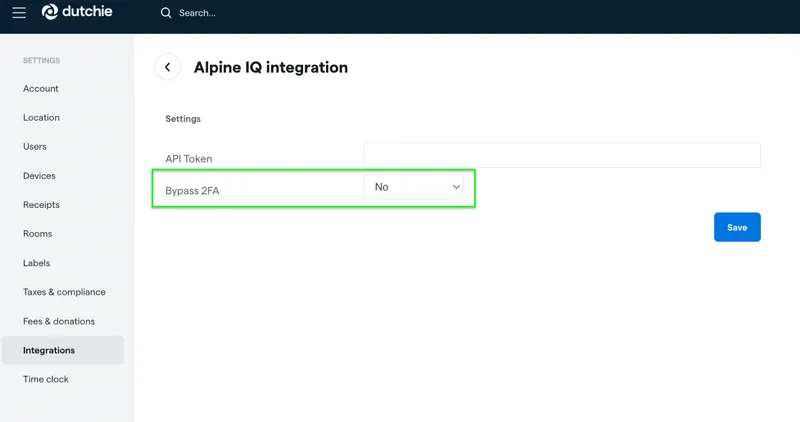 Dutchie POS - Alpine IQ - Integrations
