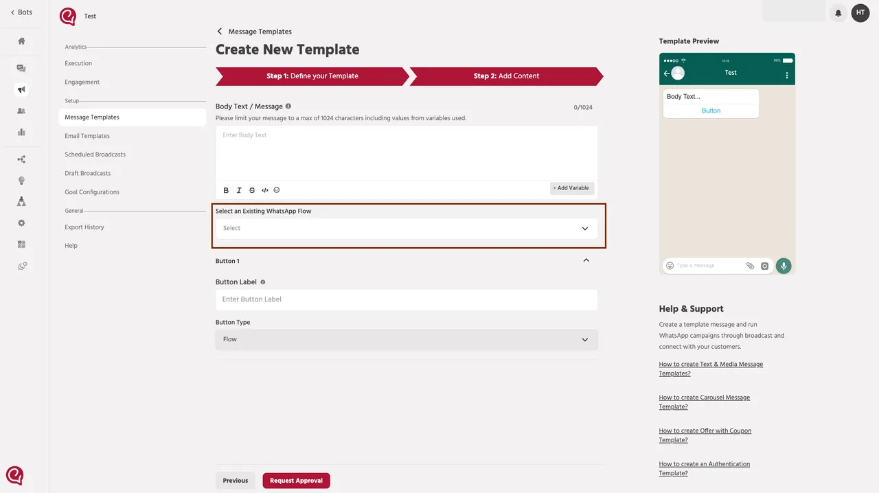 WhatsApp Flows Template - Engati Product Docs