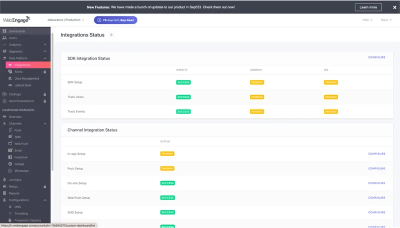 WebEngage - Engati Product Docs