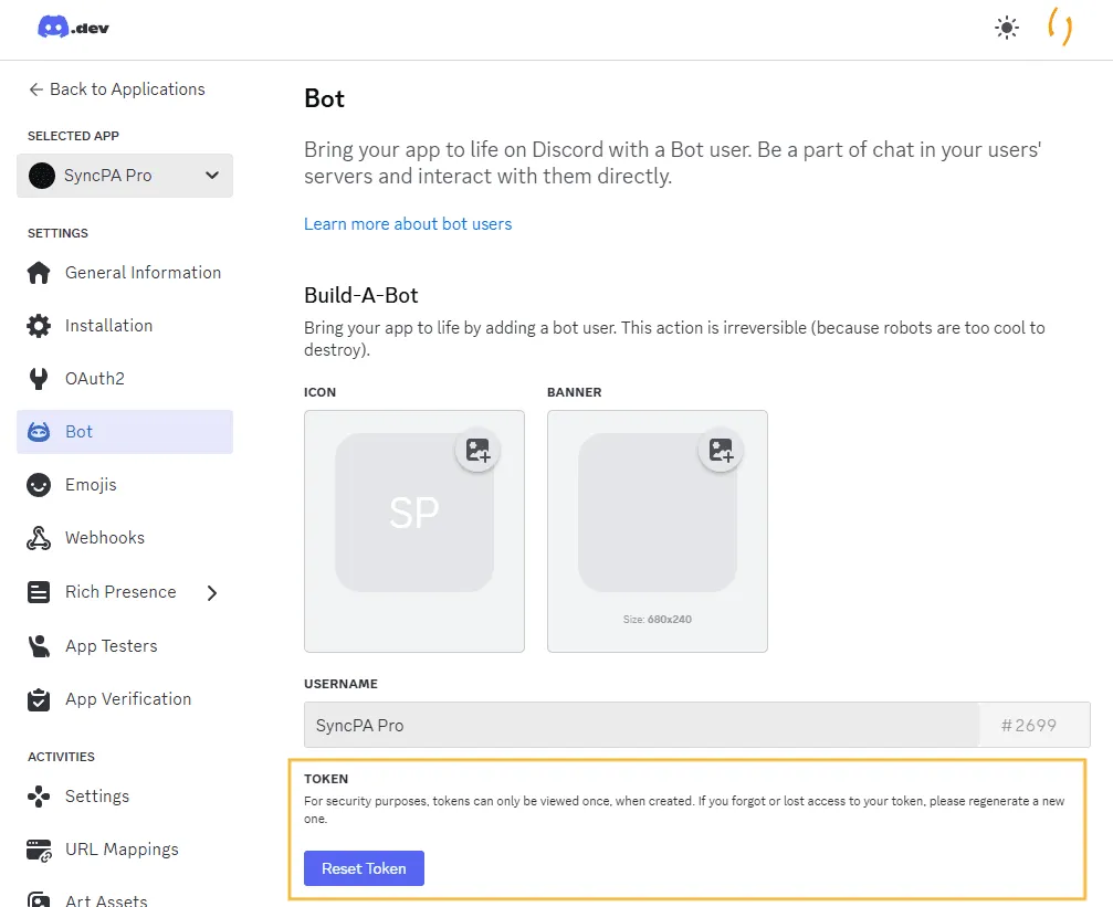 Setup Discord Application - SyncPA Docs
