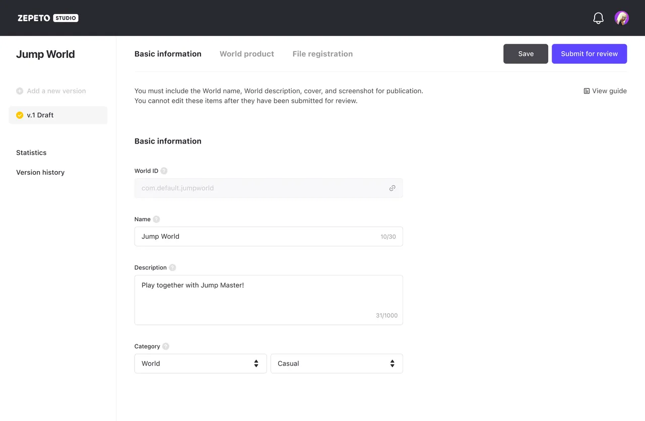 Installation and settings - World SDK Guide