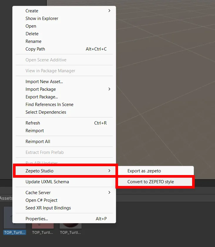 Unity 및 ZEPETO Studio로 내보내기 - Studio Guide - Korean