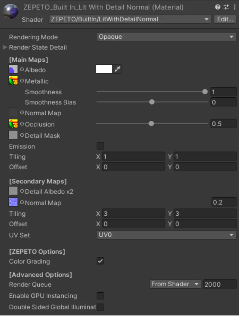 ZEPETO BuiltIn Shader - Studio Guide