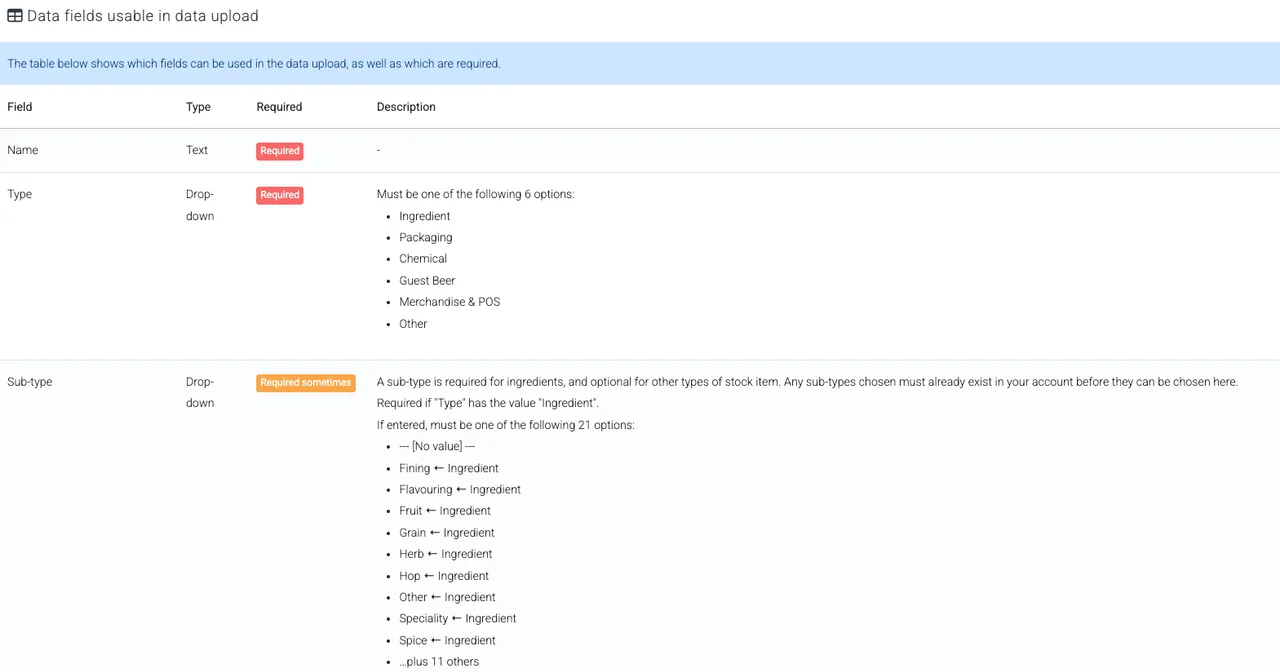 Data import guide - Breww docs