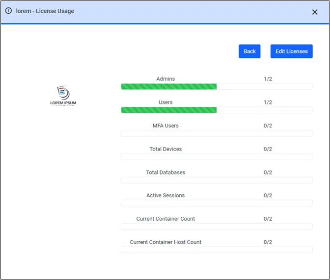 Accessing an Existing Tenant License Usage - 3.6.0