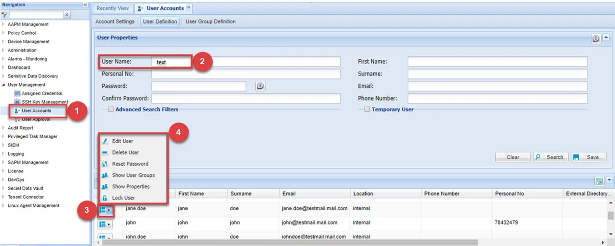 Options menu - Kron PAM- Getting Started Guide