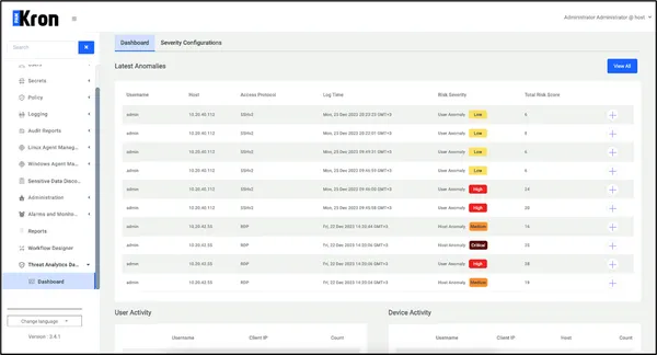 Kron PAM Configuration for Threat Threshold Incident Response - 3.6.0